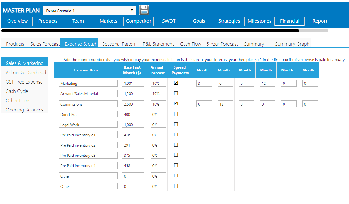 Financial Tab - Strategic Plan (Masterplan)