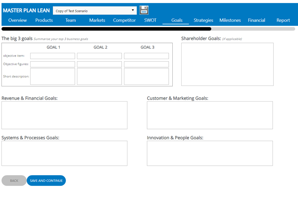 Goals Tab (Masterplan Lean)