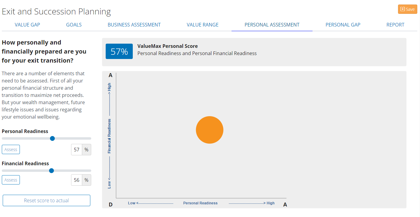 Personal Assessment Tab